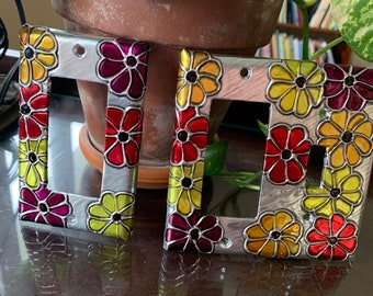 Flower Power Single Aluminum Handmade Silver Metal Switchplate Light ...