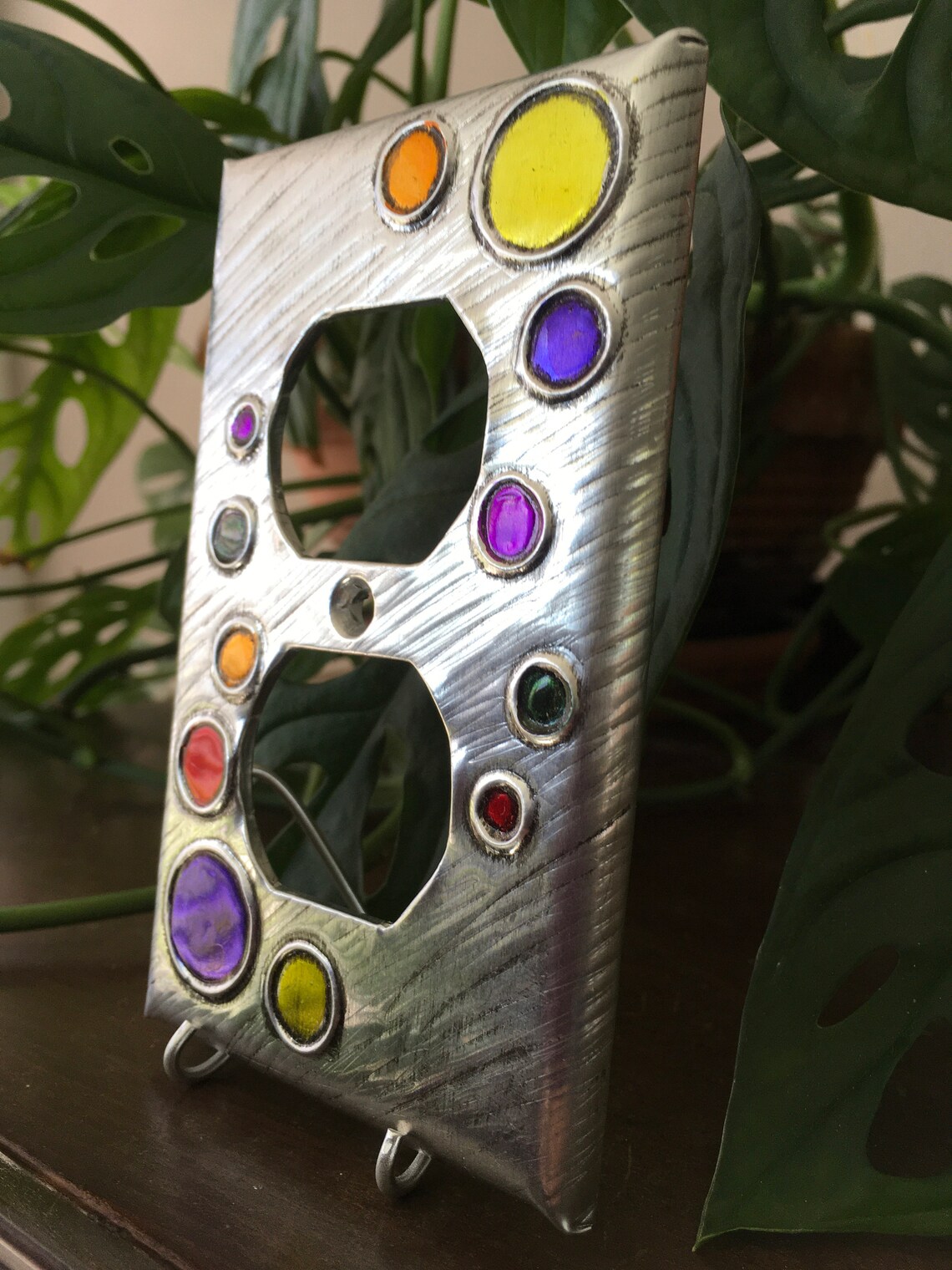 Circles Modern Multicolor Silver Metal Outlet Switch Plate | Etsy