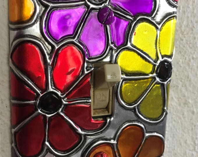 Flower Power Single Aluminum Handmade Silver Metal Switchplate Light ...