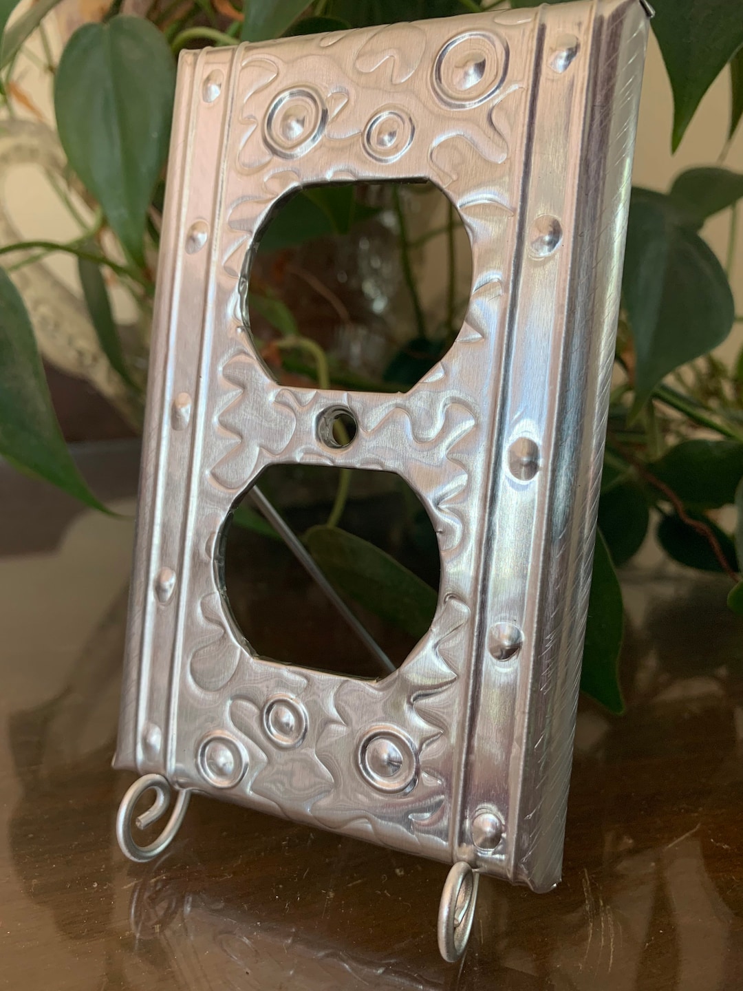 Circles Squares Swirls Outlet Single Silver Switch Plate Toogle ...