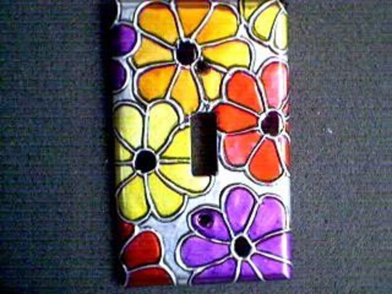 Flower Power Single Aluminum Handmade Silver Metal Switchplate Light ...