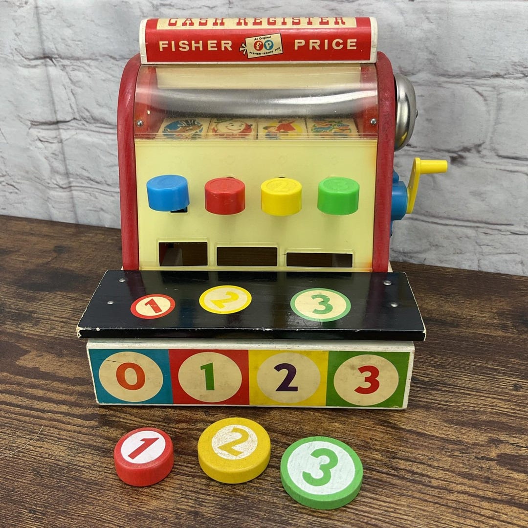 Fisher Price Wooden Cash Register 1960s Works With Coins Vintage Toy - Etsy