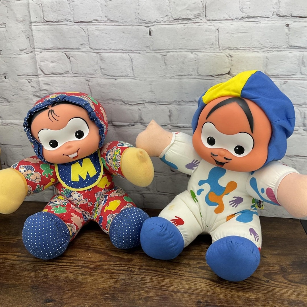 2 Turma Da Monica Plush Doll 16" Brazil Gang Comic Multibrink Vinyl ...