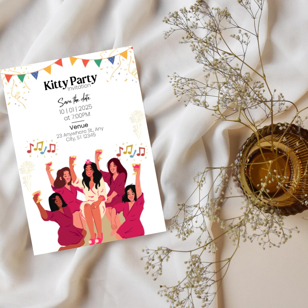 Editable Hen Party Invite, Bachelorette Party Invitation, Colorful ...