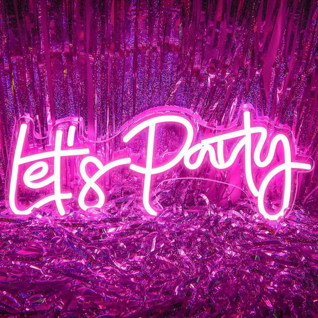 Let’s Party Neon Sign, Custom LED Neon Sign, Aesthetic Event Decor ...