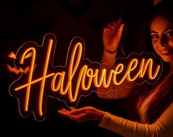 Halloween Neon Sign - Custom Halloween Neon Sign - Spooky Neon Sign ...