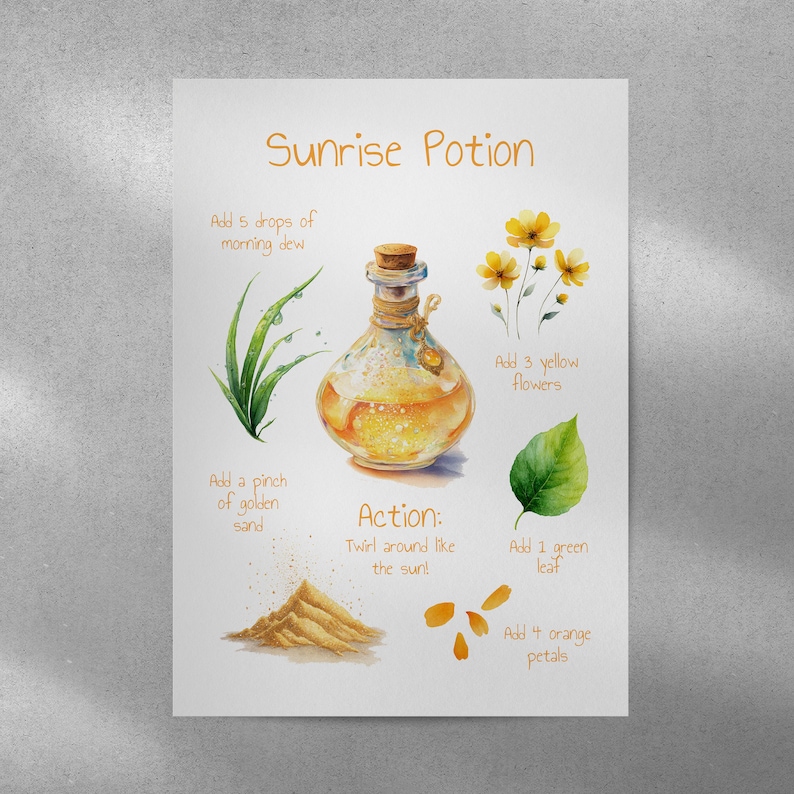 Printable Mud Kitchen Recipe Cards, Fairy Potion Cards, Magic Potions ...