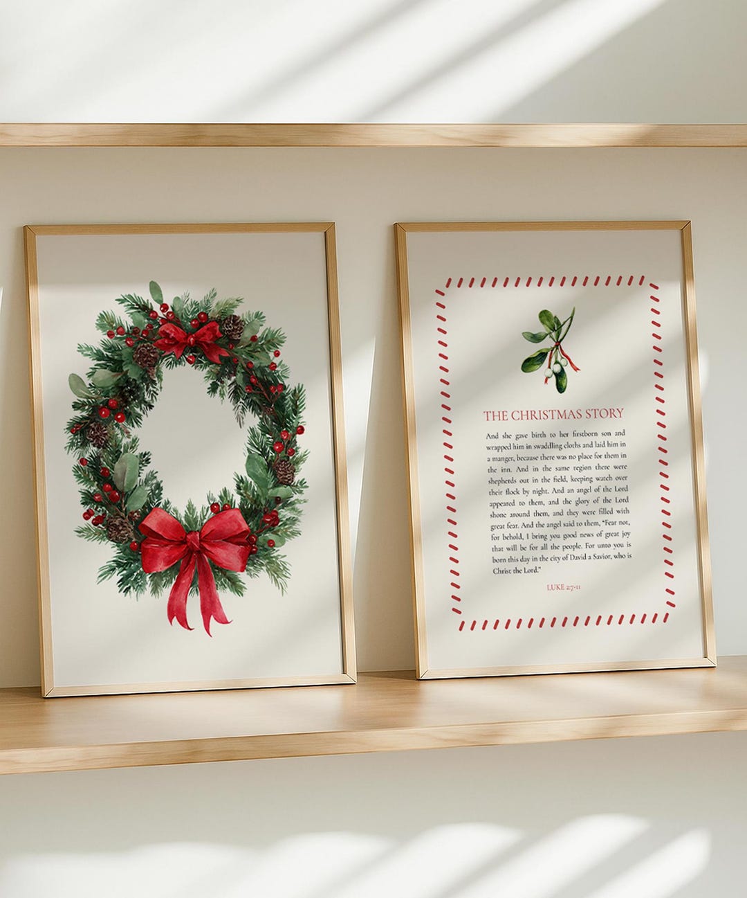 The Christmas Story Nativity Bible Verse Luke 2 Jesus Art Christian ...