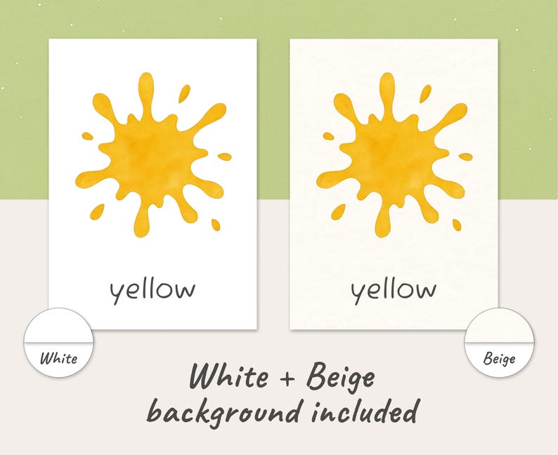 Printable Colors Flashcards, Paint Splat Toddler Activities, Montessori ...