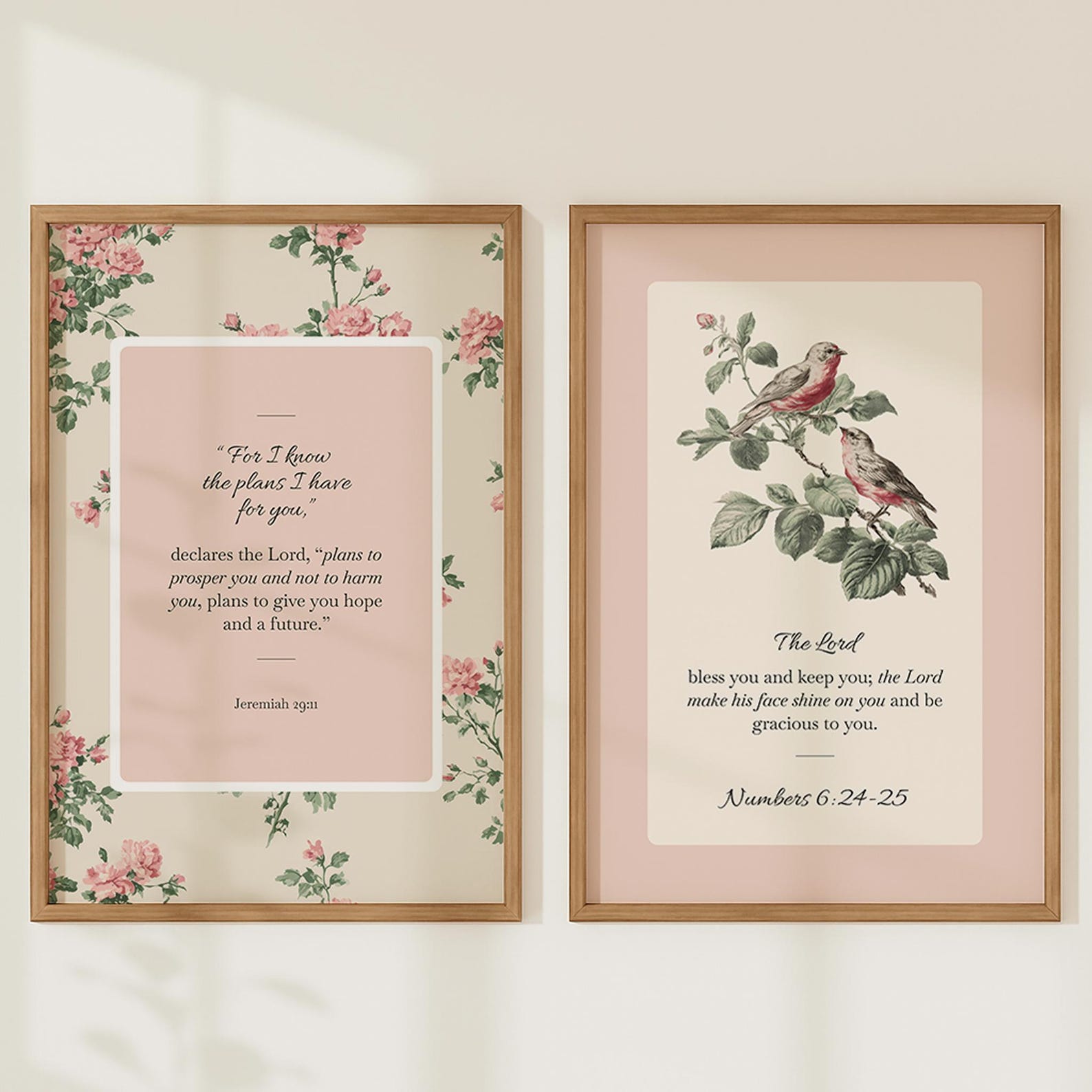 Vintage Floral Girls Room Christian Print Set of 6, Bible Verse Prints ...