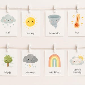 Weather Flashcards, Preschool Weather Flash Cards, Toddler Activities ...