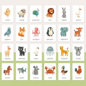 Animal Flashcards, Printable Flashcards, Montessori Flash Cards ...