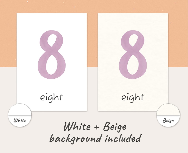Numbers Flash Cards, Printable Numbers Flashcards 1-10, Montessori ...