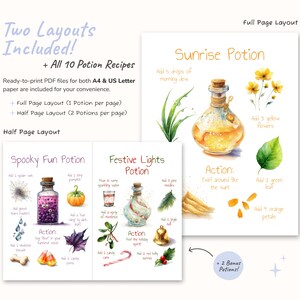 Printable Mud Kitchen Recipe Cards, Fairy Potion Cards, Magic Potions ...