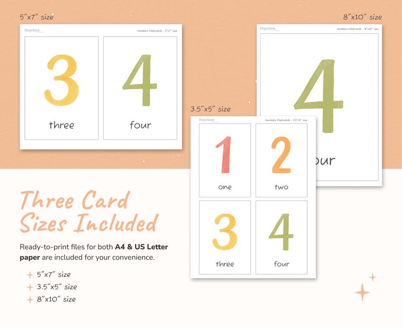 Numbers Flash Cards, Printable Numbers Flashcards 1-10, Montessori ...