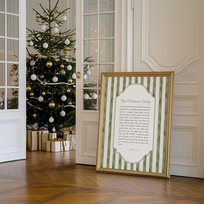 Modern Christian Christmas Wall Art Set Bible Verse Holiday Posters ...