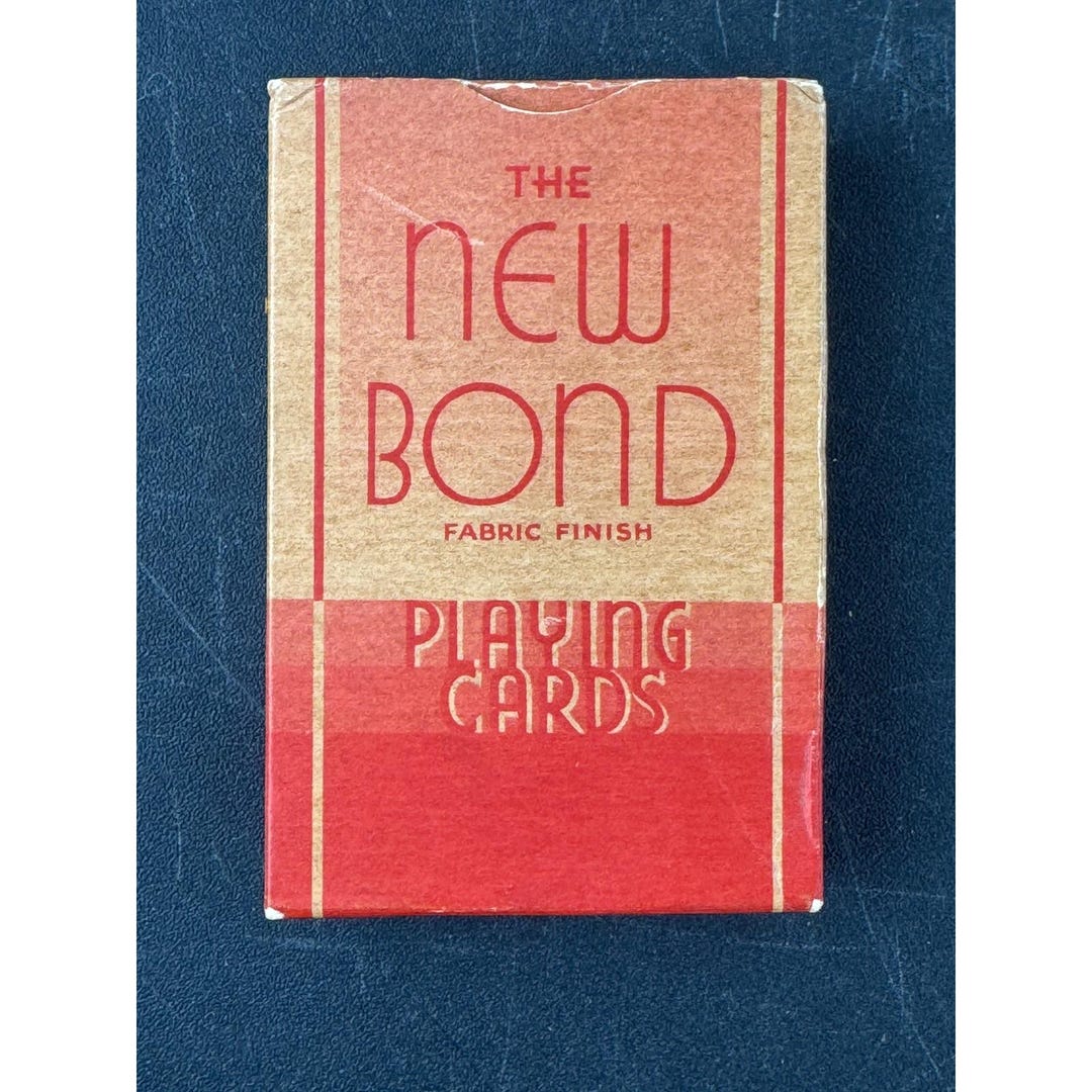 The New Bond Playing Cards Fabric Finish Red RAF Wings Vintage Contract ...