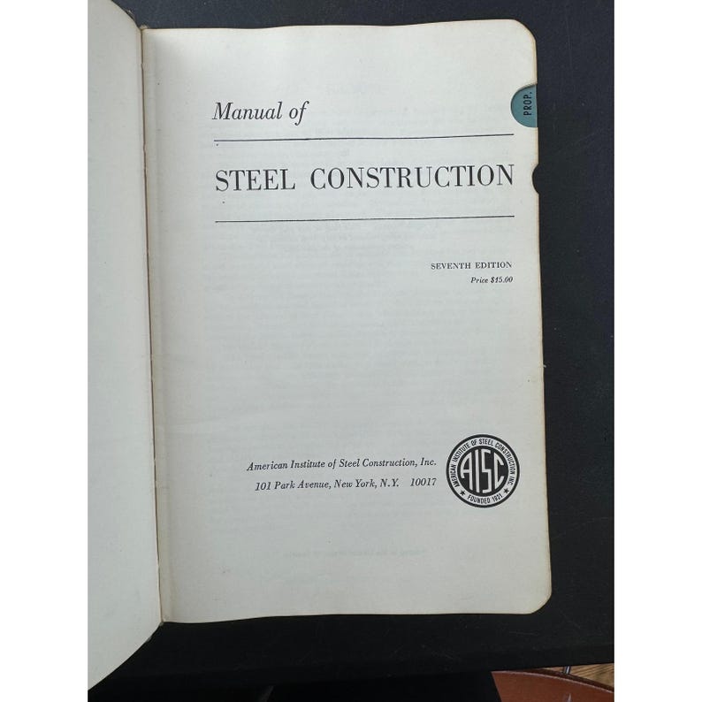 Manual of Steel Construction Seventh Edition AISC Engineering Reference ...