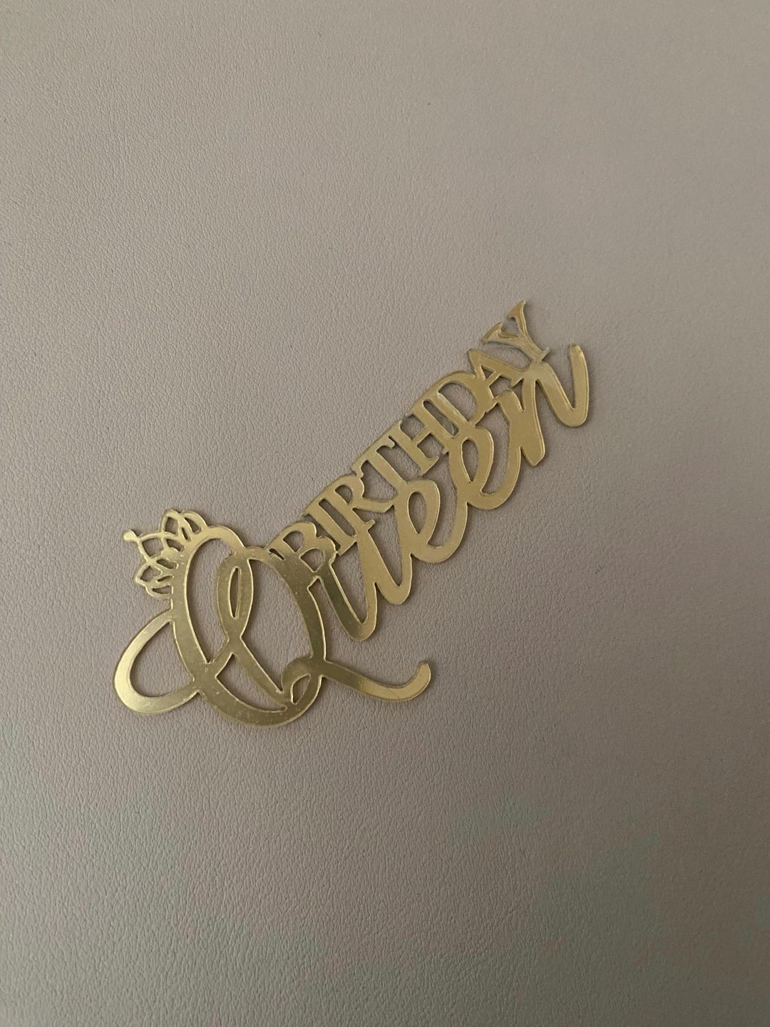 Mirror Gold Acrylic Birthday Queen Cake Topper - 4" Charm - Etsy