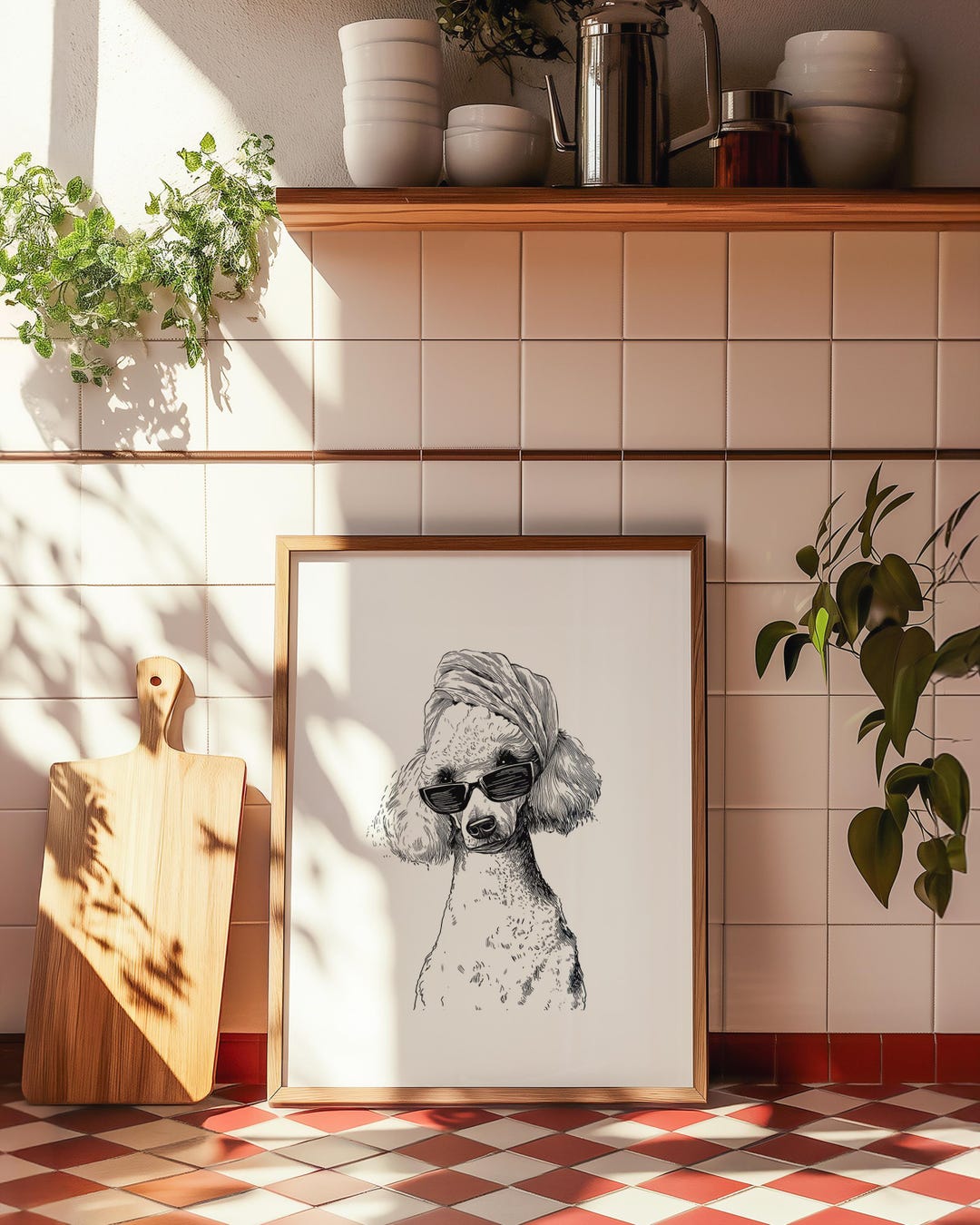 Stylish Poodle Print | Pet Wall Art | Bathroom or Kitchen Decor | Dog ...