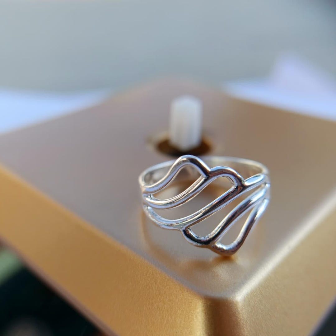 Sterling Silver Wave Ring - Dainty Handmade Jewelry - Etsy