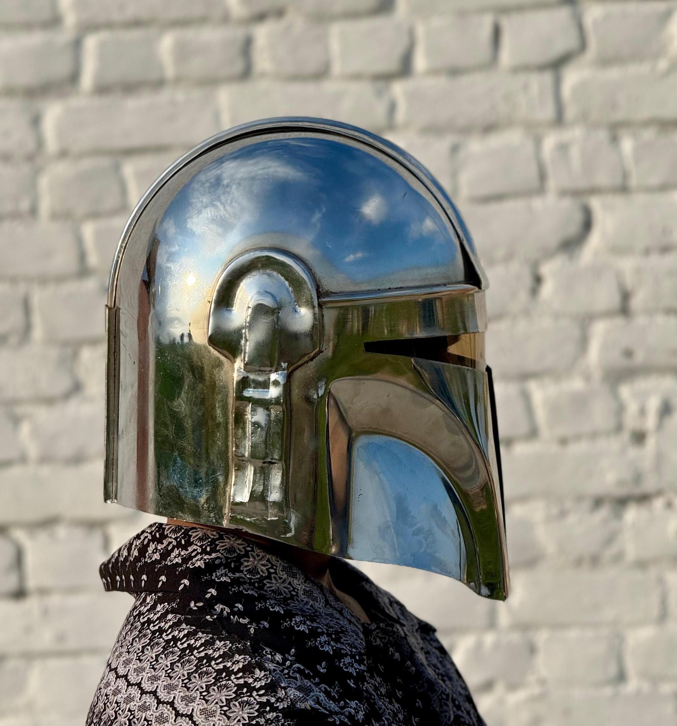 Mandalorian Steel Helmet | Cosplay Armor Prop | Real Metal Mando Helmet ...