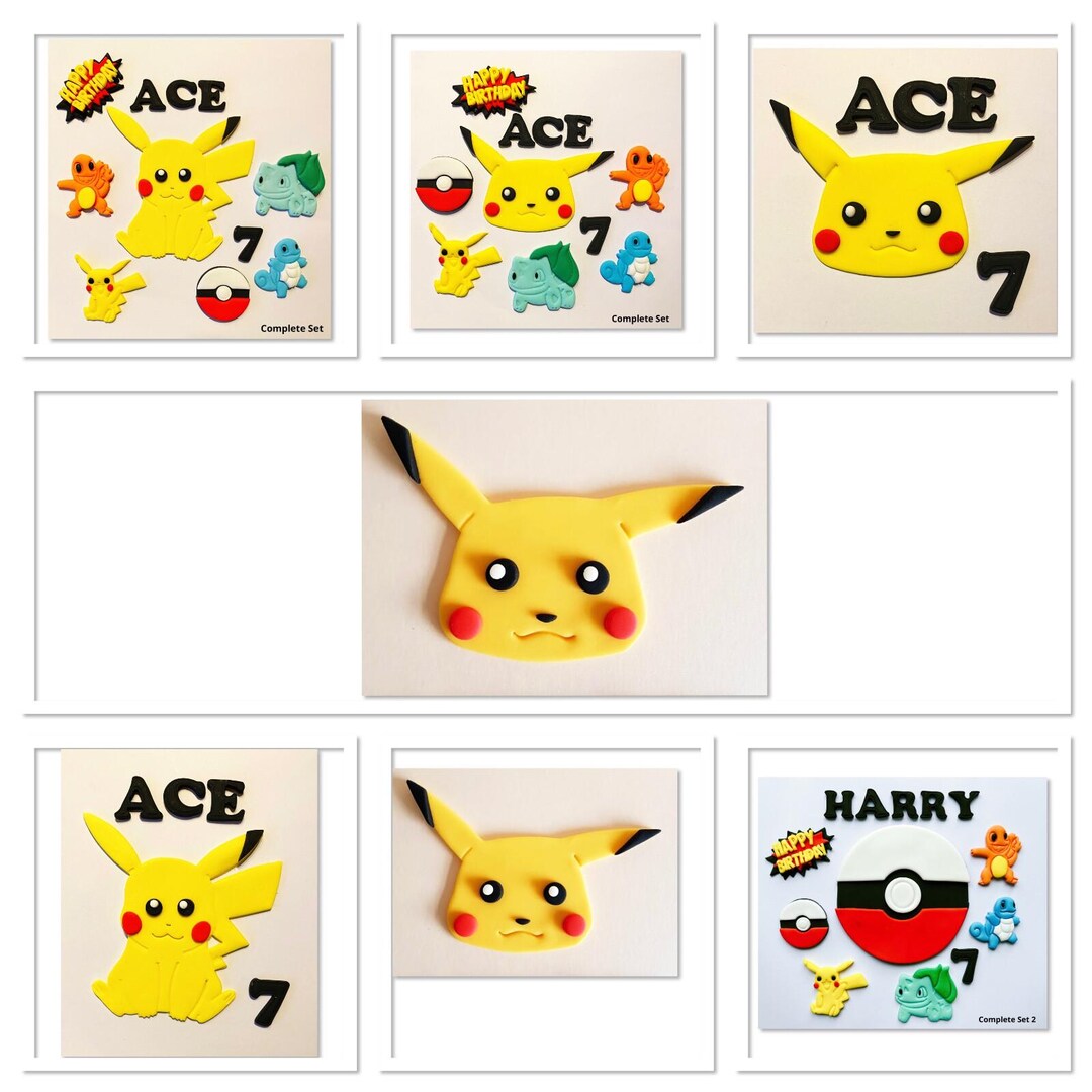 Pikachu Cake Toppers Edible Fondant - Etsy