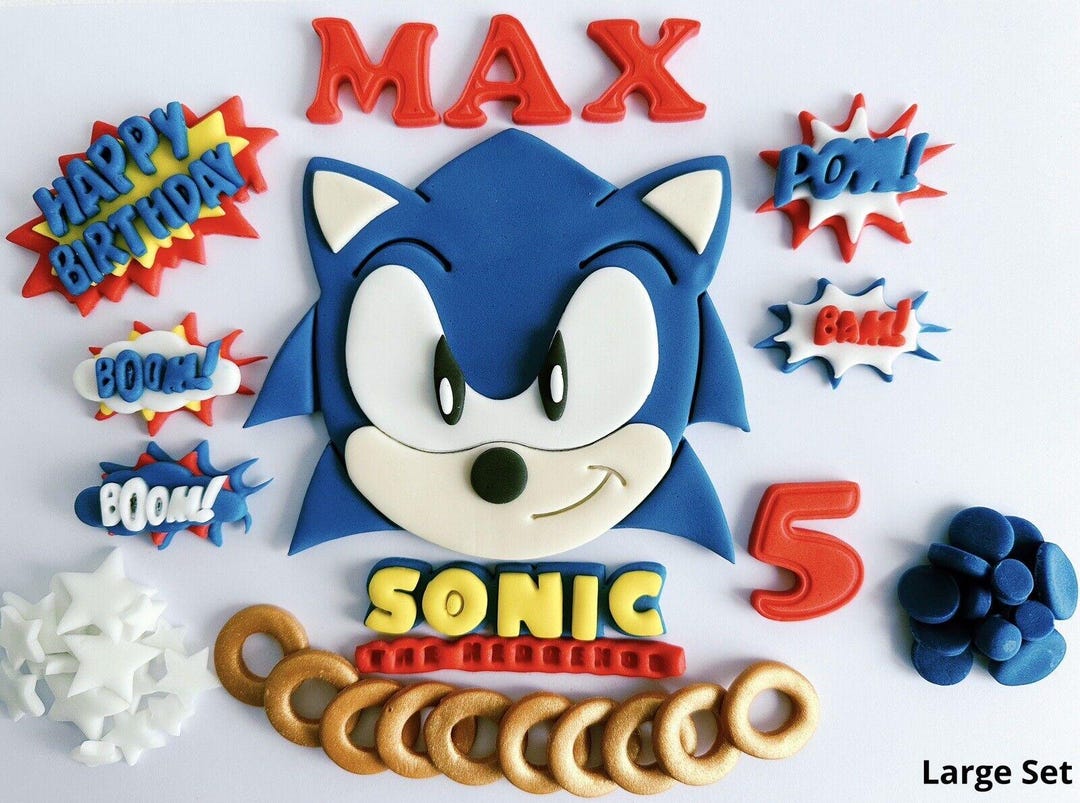 Sonic the Hedgehog Cake Toppers Edible Fondant - Etsy UK