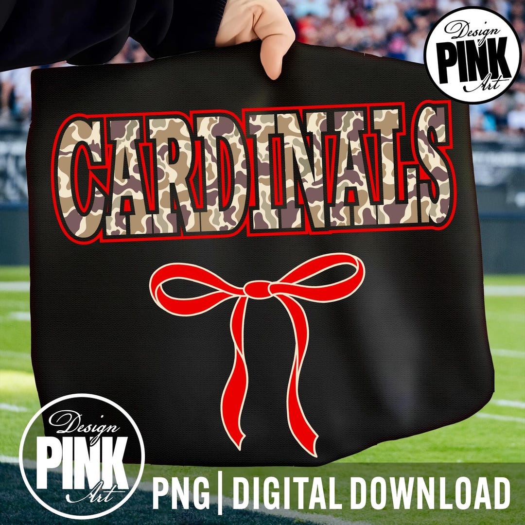 Camo Cardinals Sublimation Design: Bow, Game Day, School Mascot ...