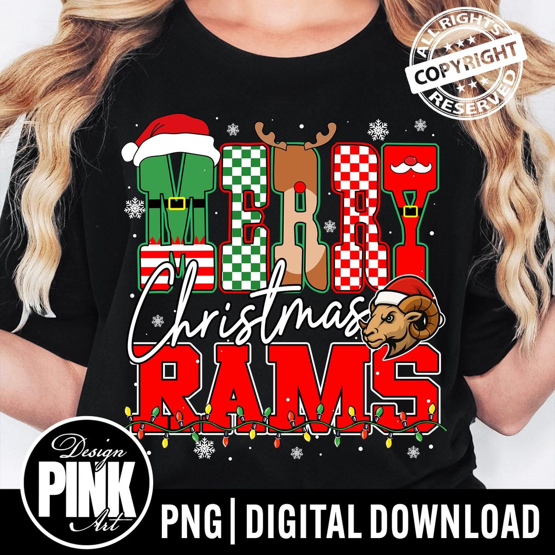 Merry Christmas Rams PNG | Team Mascot Christmas Sublimation ...