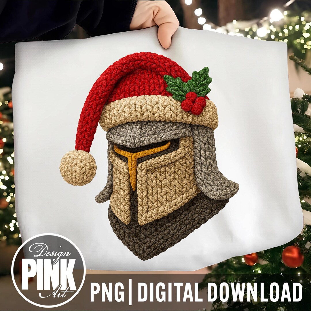 Knights Mascot Christmas PNG | Knitted Knights Santa Hat Sublimation ...