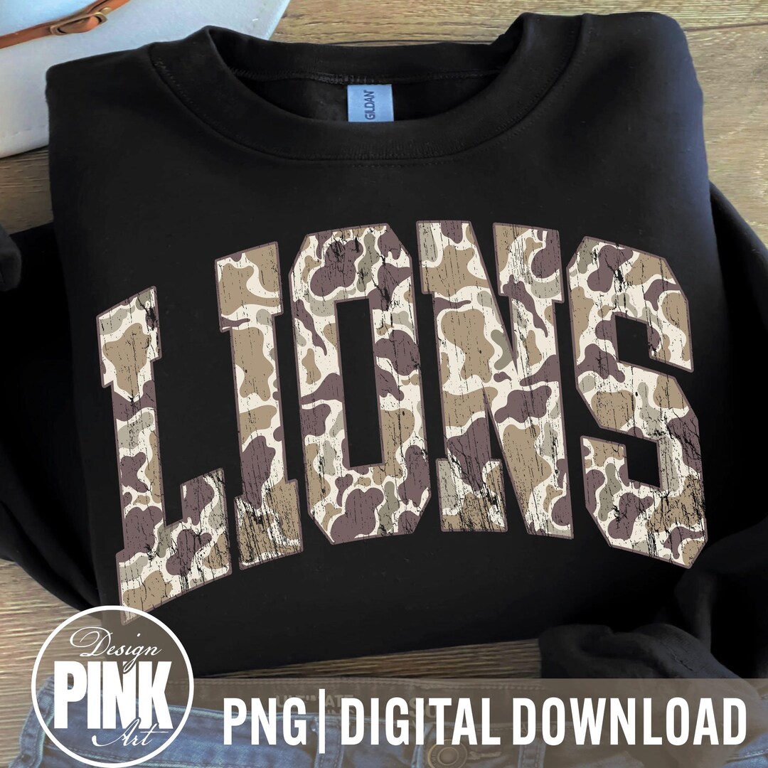 Lions Camo PNG: School Spirit Sublimation Graphic (digital Download) - Etsy