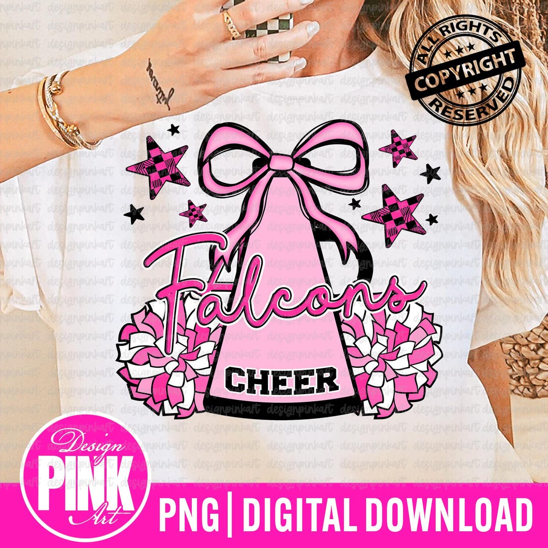 Falcons Cheer PNG: Breast Cancer, Pink Bow Mascot, School Spirit ...