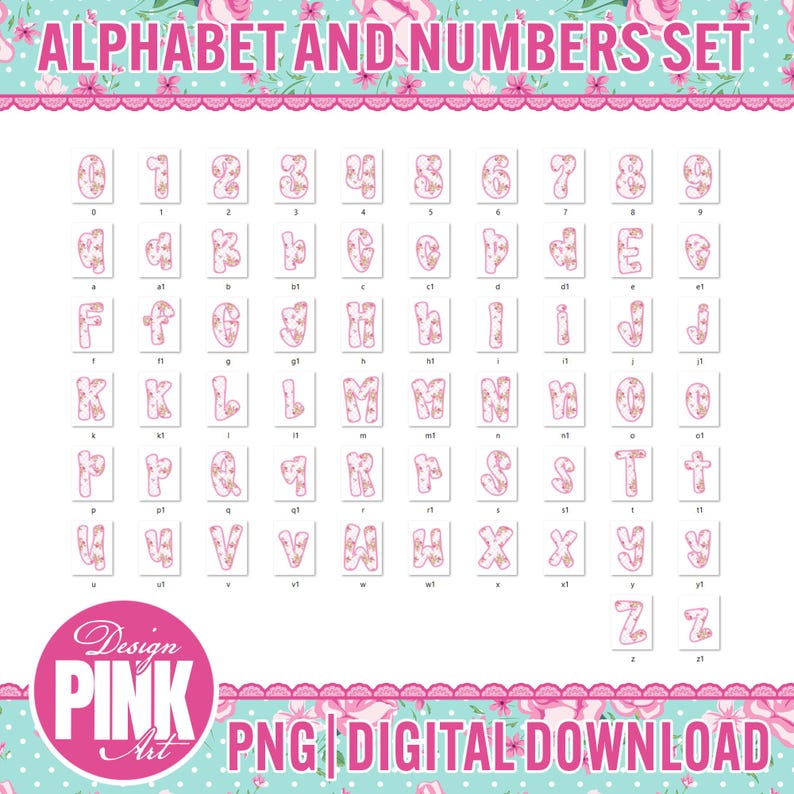 Coquette Alphabet PNG, Floral Patchwork Letters, Pink Gingham Varsity ...