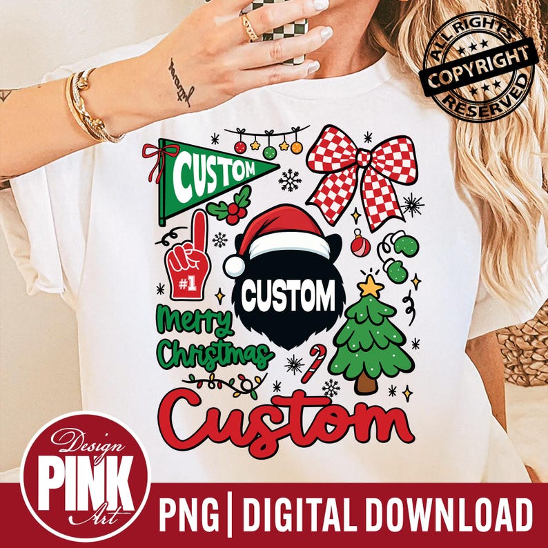 Merry Christmas Custom PNG | Game Day Mascot Sublimation Bundle ...
