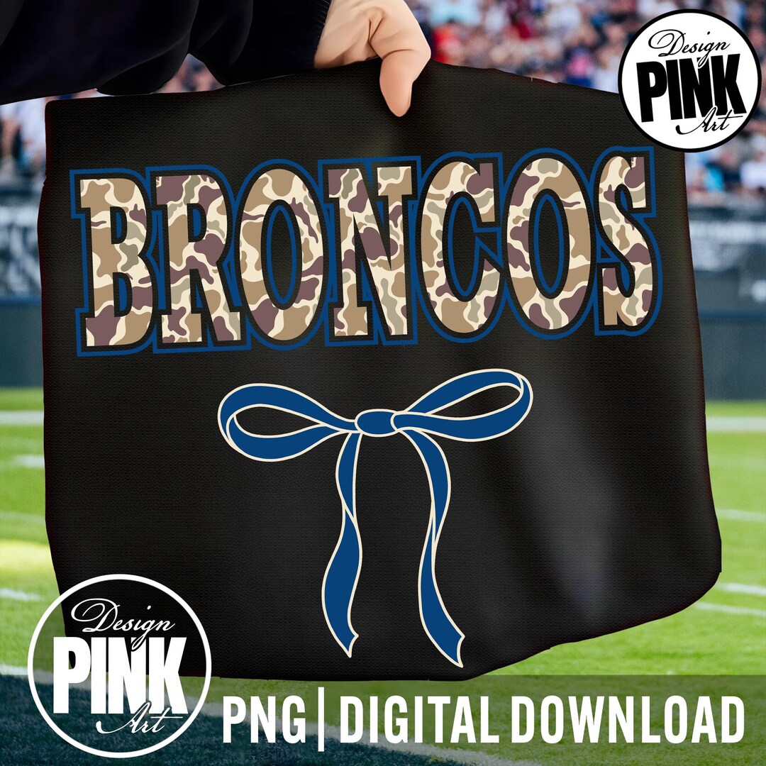 Broncos Camo Bow Sublimation Design: Game Day Graphic (digital Download ...