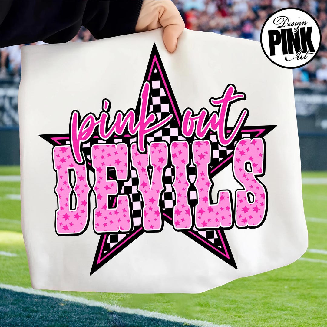 Pink Out Devils PNG File, Breast Cancer Awareness Clipart, Game Day ...