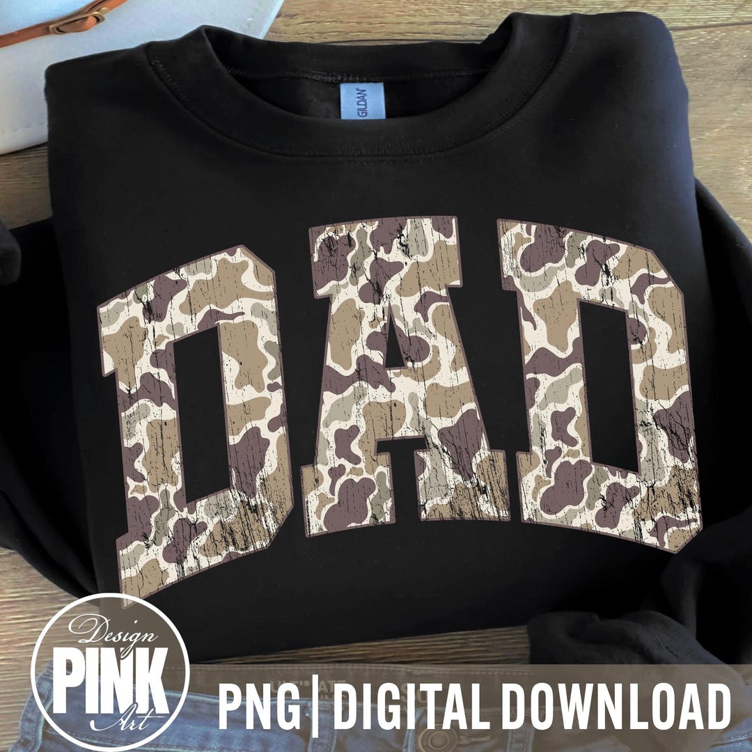 Camo DAD Block Letters PNG | Father's Day Camouflage Sublimation ...