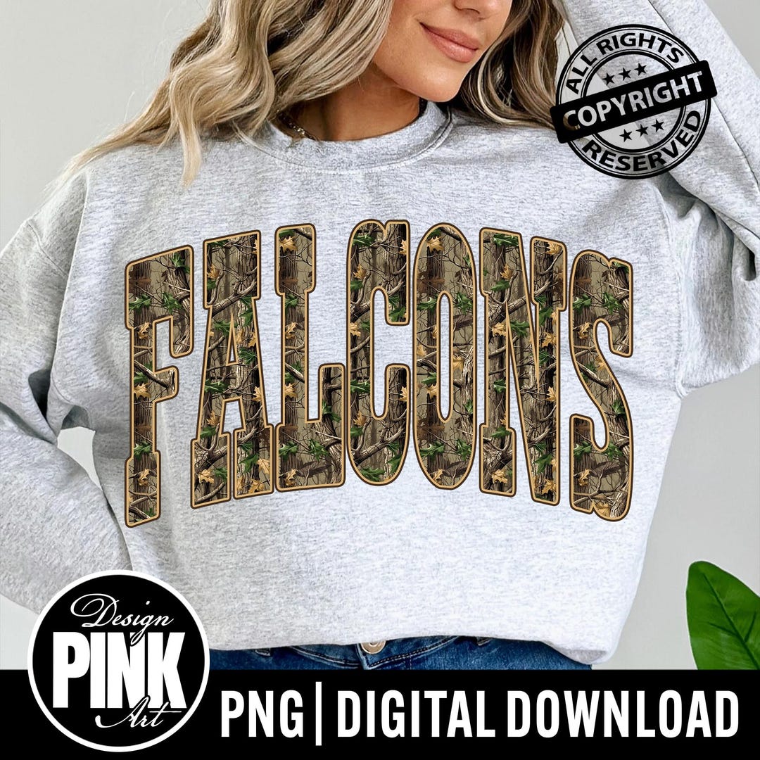 Camo Falcons PNG | Camouflage School Spirit Sublimation Design | Rustic ...