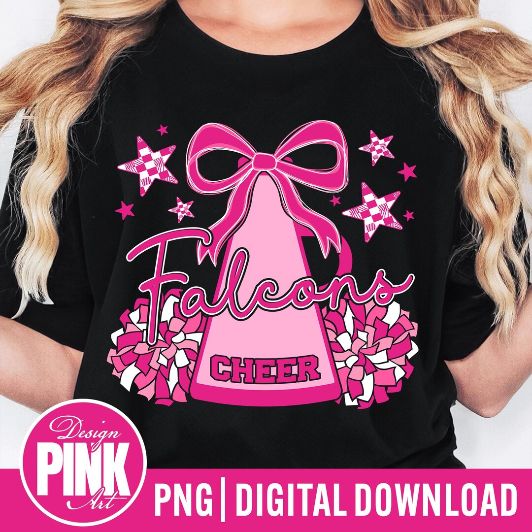 Cheerleading Pink Bow PNG: Falcons Breast Cancer School Spirit Graphic ...