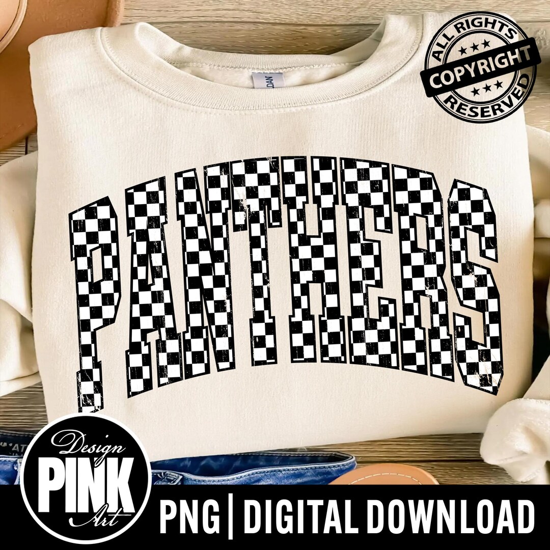 Panthers Checkerboard PNG | Distressed Varsity Sublimation | Trendy ...