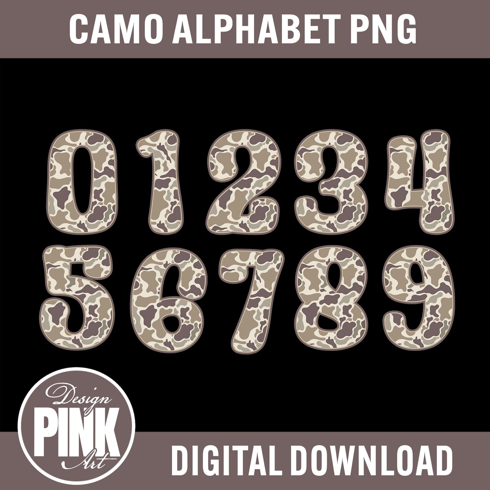 Camo Alphabet PNG - Digital Download, Camouflage Font, Sublimation ...