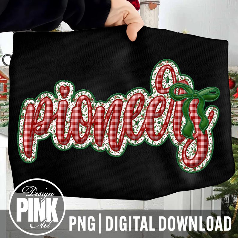 Pioneers Christmas Script PNG | Red Plaid Gingham Sublimation Design ...