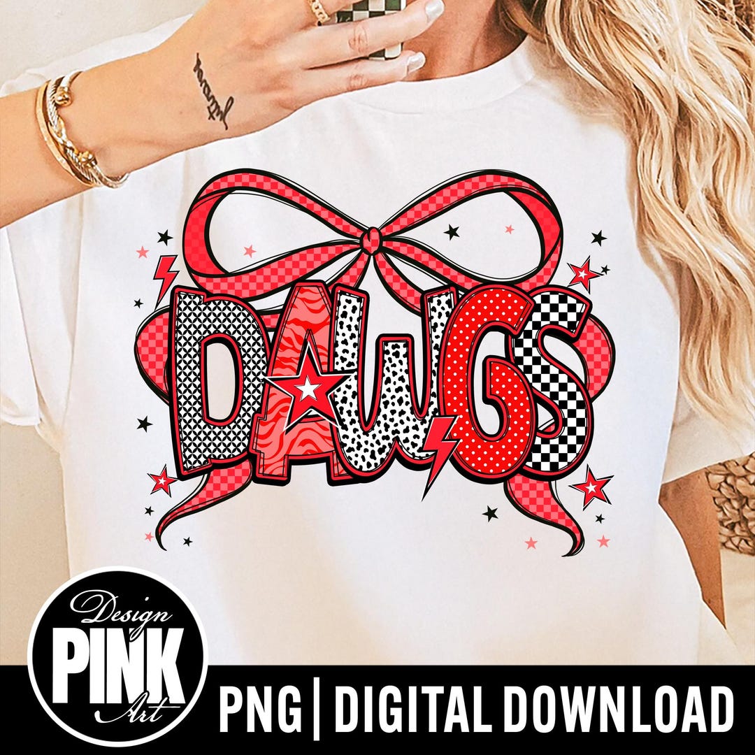 Dawgs PNG: School Spirit Graphic With Bow (digital Download) - Etsy