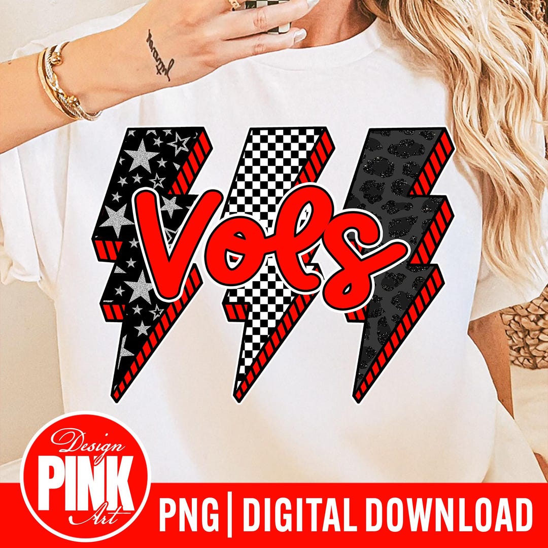 Vols Lightning Bolt PNG: Leopard & Checkerboard Print (digital Download ...