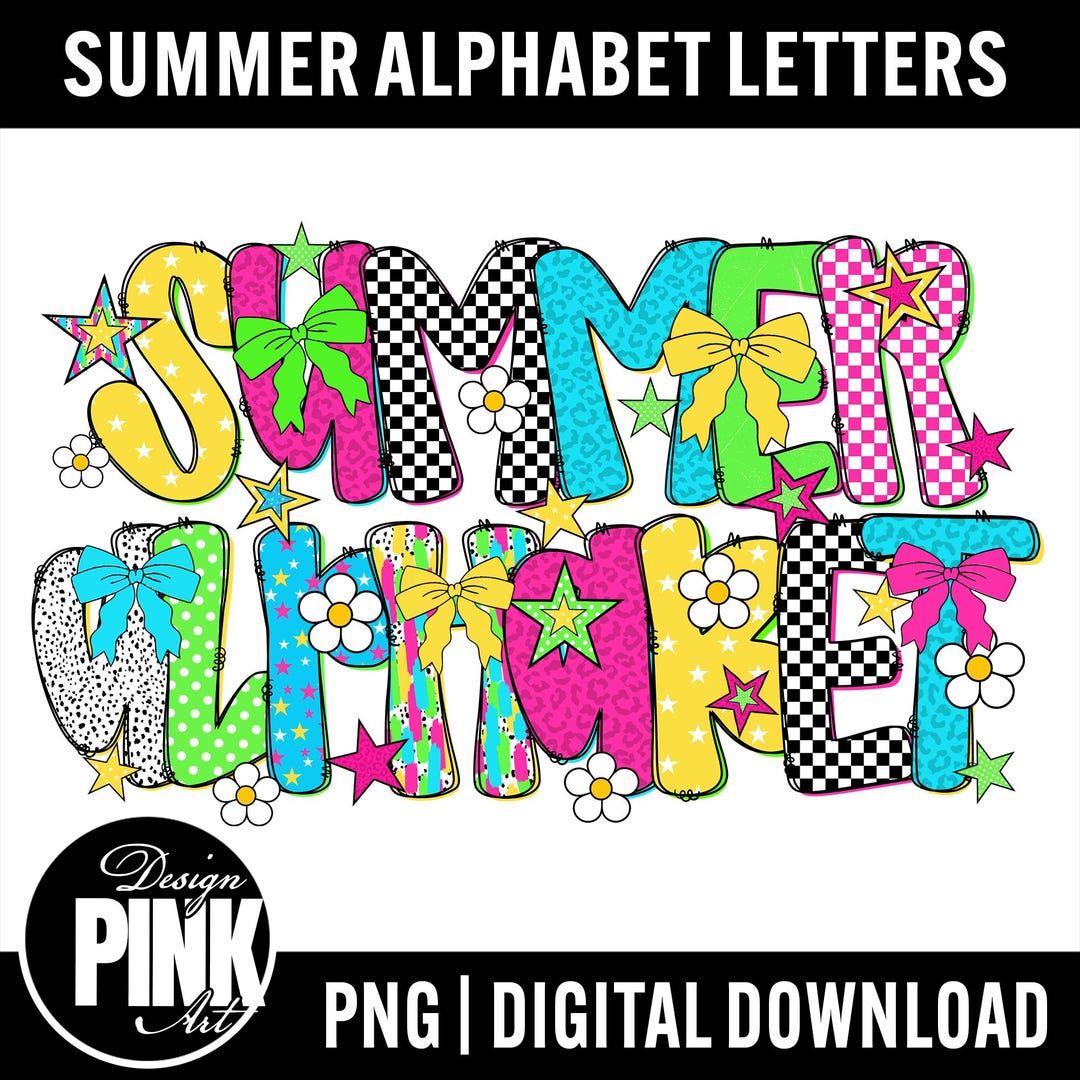 Summer Alphabet Letters PNG: Fun Clipart (digital Download) - Etsy