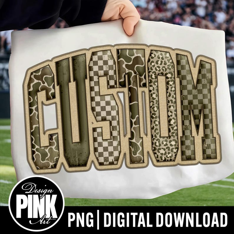 Custom Camo PNG, Camo Checkerboard, Varsity Font, Game Day, Camouflage ...