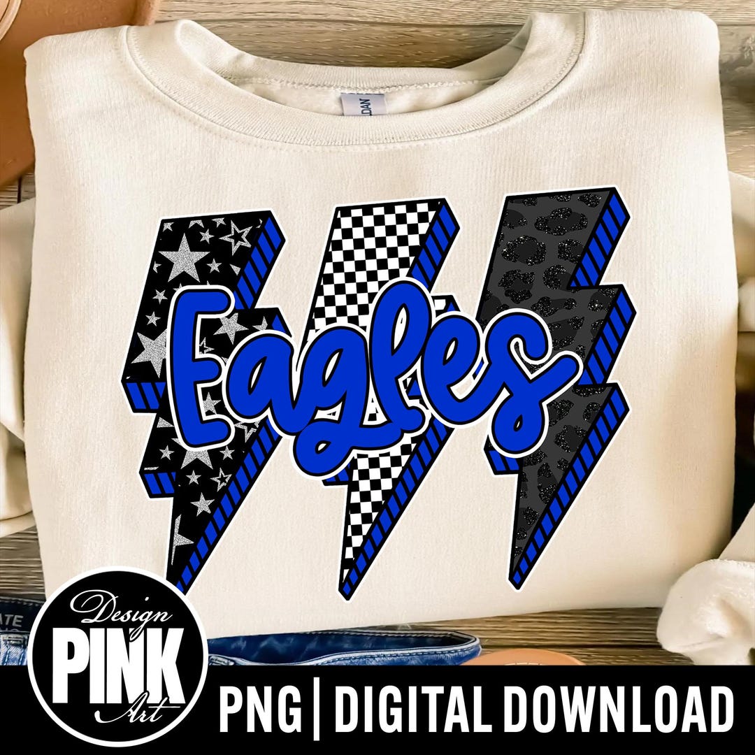 Eagles Lightning Bolt PNG, Digital Download, School Spirit Shirt Design ...