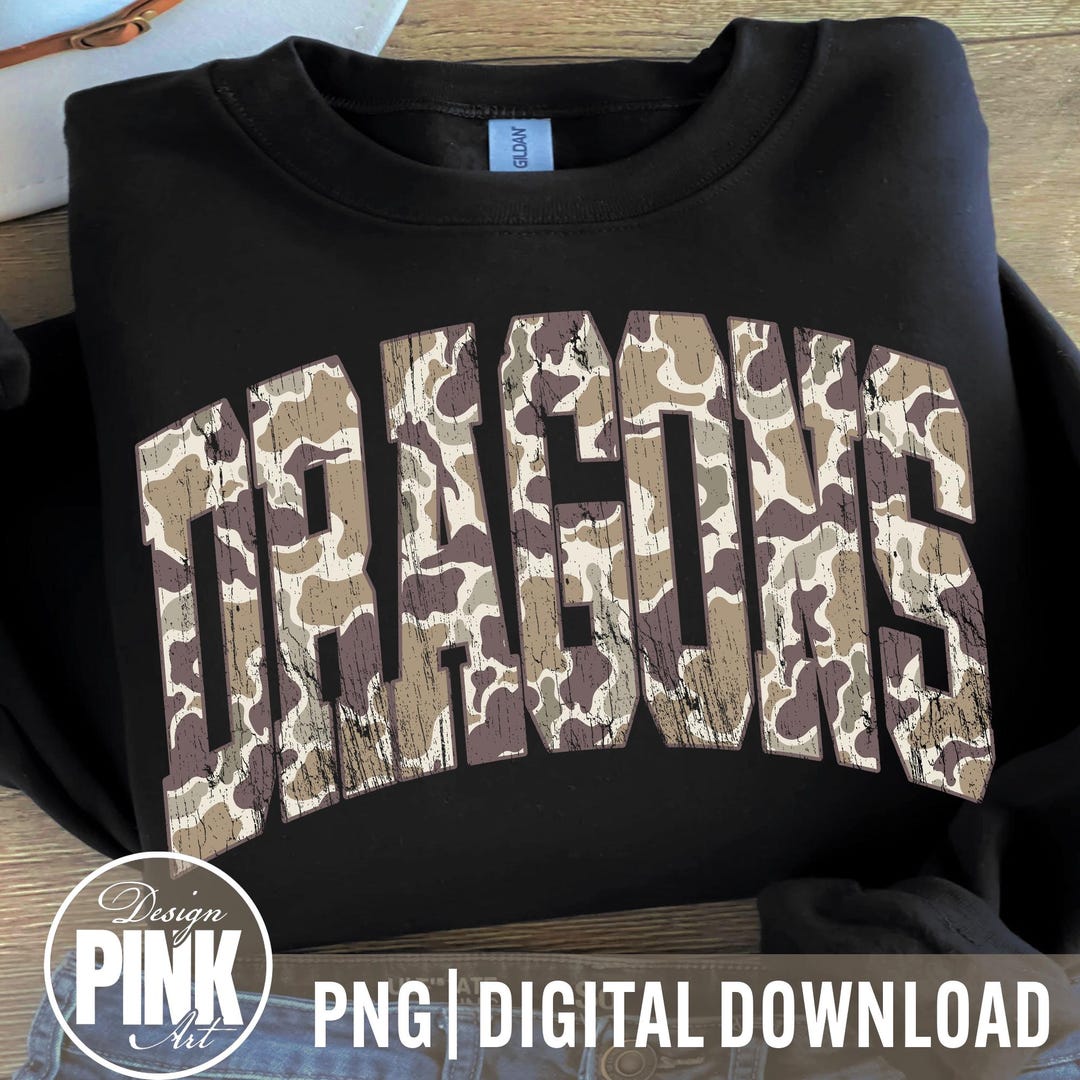 Dragons Camo PNG: School Spirit Sublimation Graphic (digital Download ...