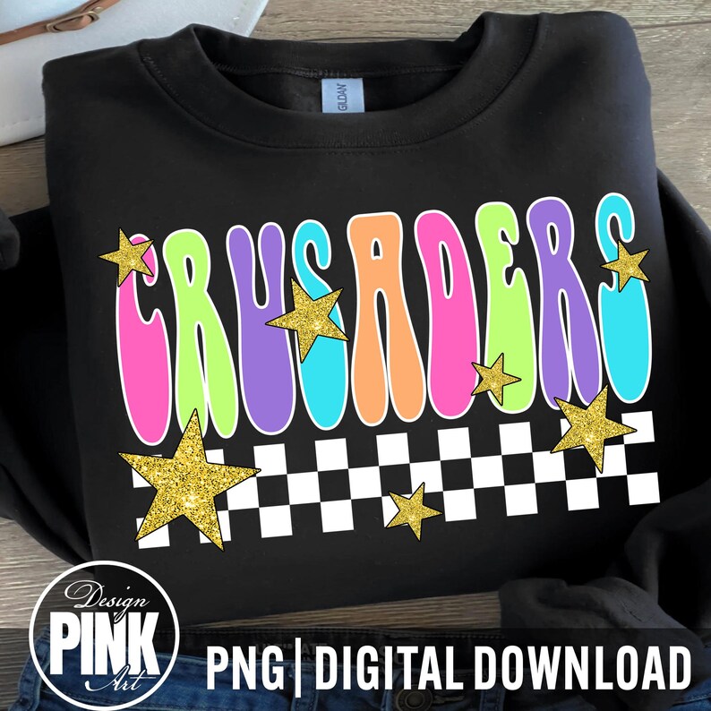 Crusaders Neon PNG: Retro School Spirit Graphic (digital Download) - Etsy